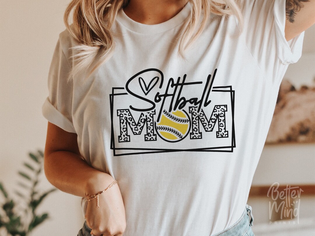 Softball Mom Cheetah Print SVG PNG EPS - Game Day Design (digital ...