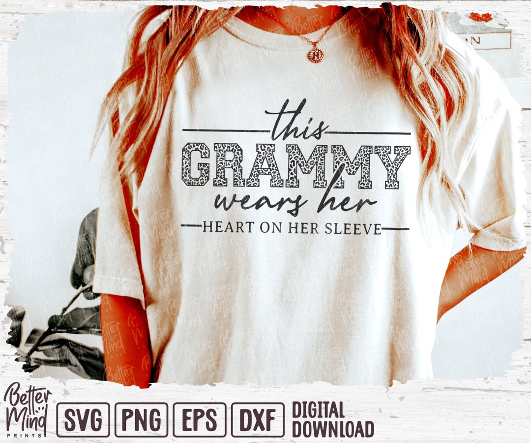 Leopard Grammy Heart SVG: Grandmother Shirt Design (digital Download ...