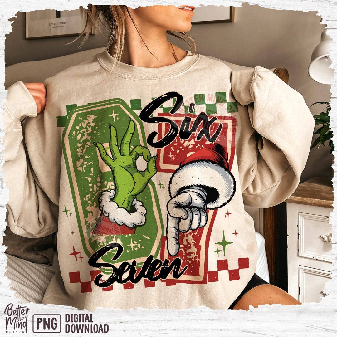 Lustig Sechs Sieben Meme Weihnachten Png, Internet Witz Shirt Design ...