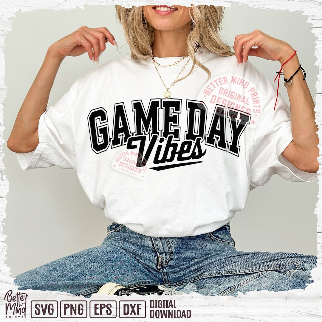 Game Day Vibes SVG: Football T-shirt Design (digital Download) - Etsy
