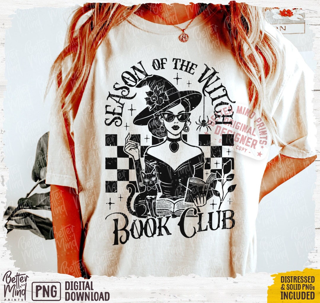 Witch Book Club PNG: Vintage Halloween Design (digital Download) - Etsy