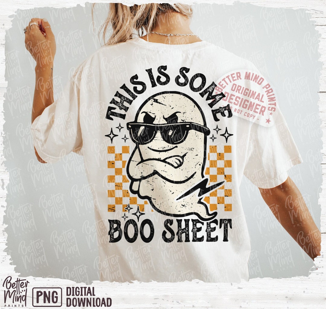 Boo Sheet PNG Trendy Halloween Boo Ghost Retro Design Png Funny ...