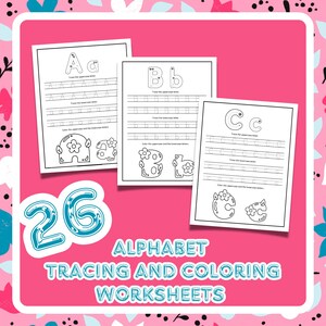 Alphabet Tracing Coloring Pages ABC Coloring Handwriting Practice ...