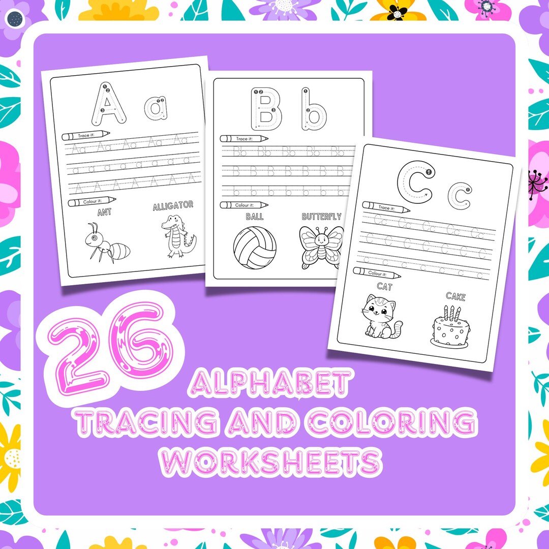 ABC Coloring Alphabet Tracing Coloring Worksheets Handwriting Practice ...