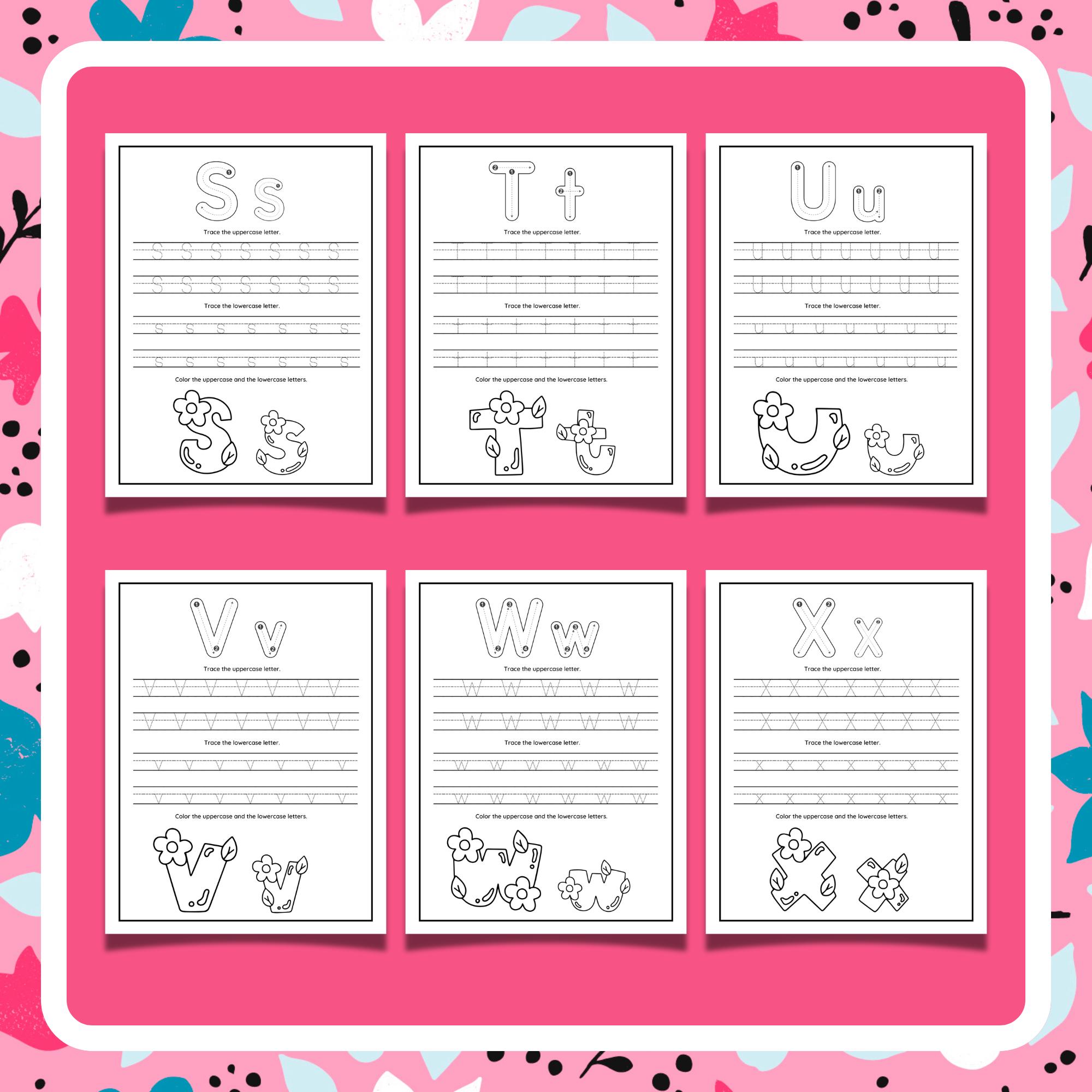 Alphabet Tracing Coloring Pages ABC Coloring Handwriting Practice ...