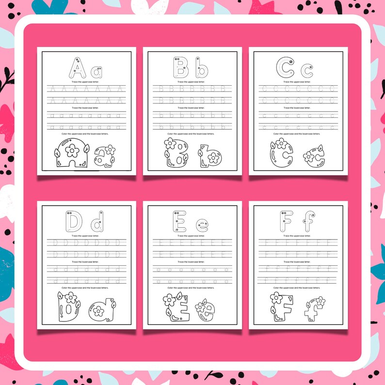 Alphabet Tracing Coloring Pages ABC Coloring Handwriting Practice ...