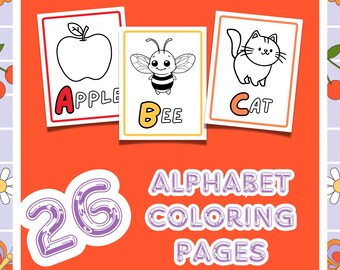 Alphabet Coloring Pages for Kids ABC Printable Coloring Book Learning ...