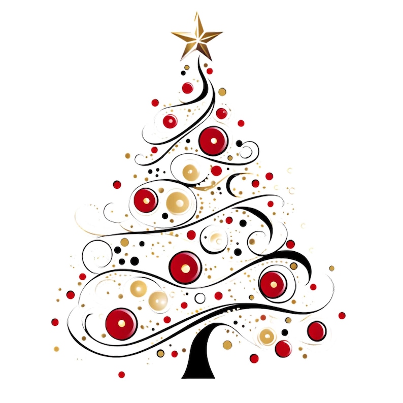Christmas Tree Clipart Minimalistic Line Art Xmas Tree High Quality ...