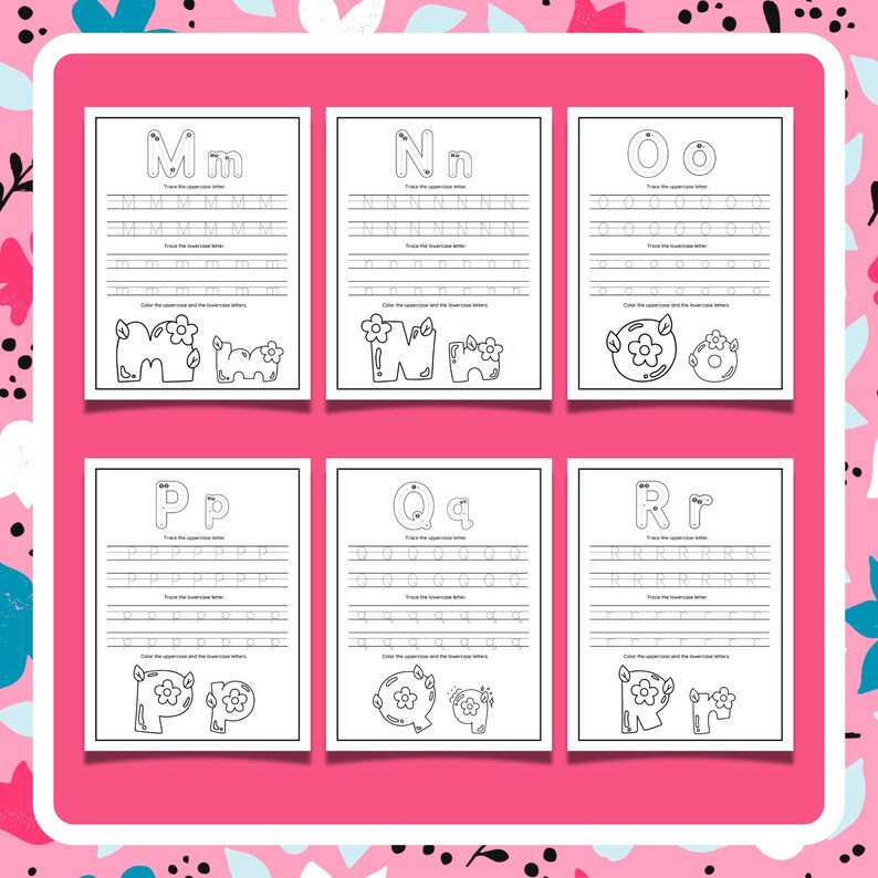 Alphabet Tracing Coloring Pages ABC Coloring Handwriting Practice ...