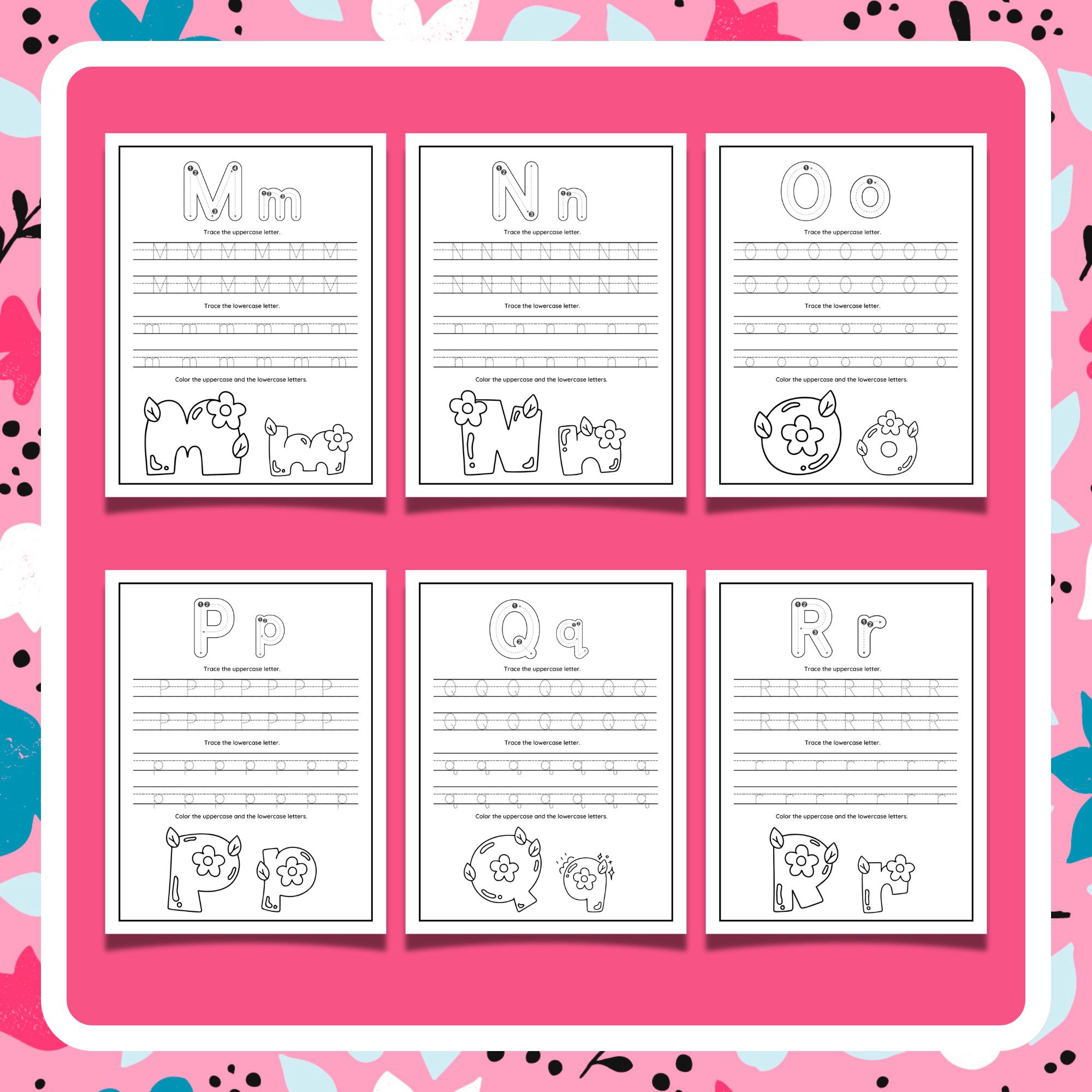 Alphabet Tracing Coloring Pages ABC Coloring Handwriting Practice ...