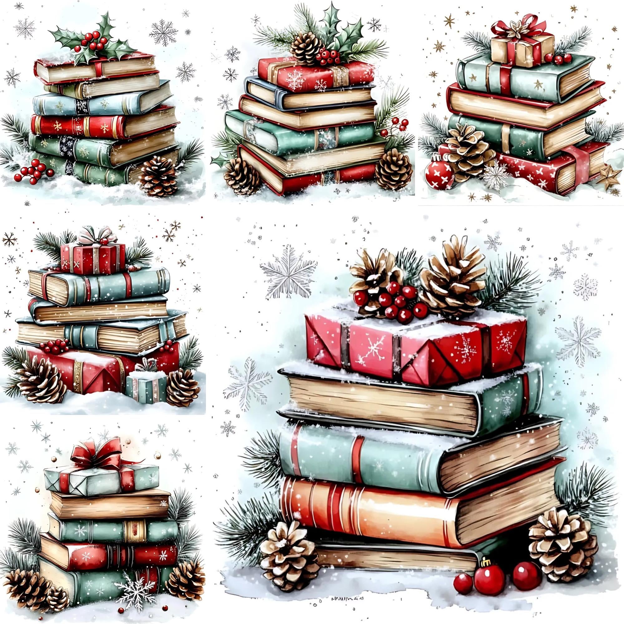 Christmas Book Clipart Xmas Gift Snowflake Pine Cone Holly Berry High ...