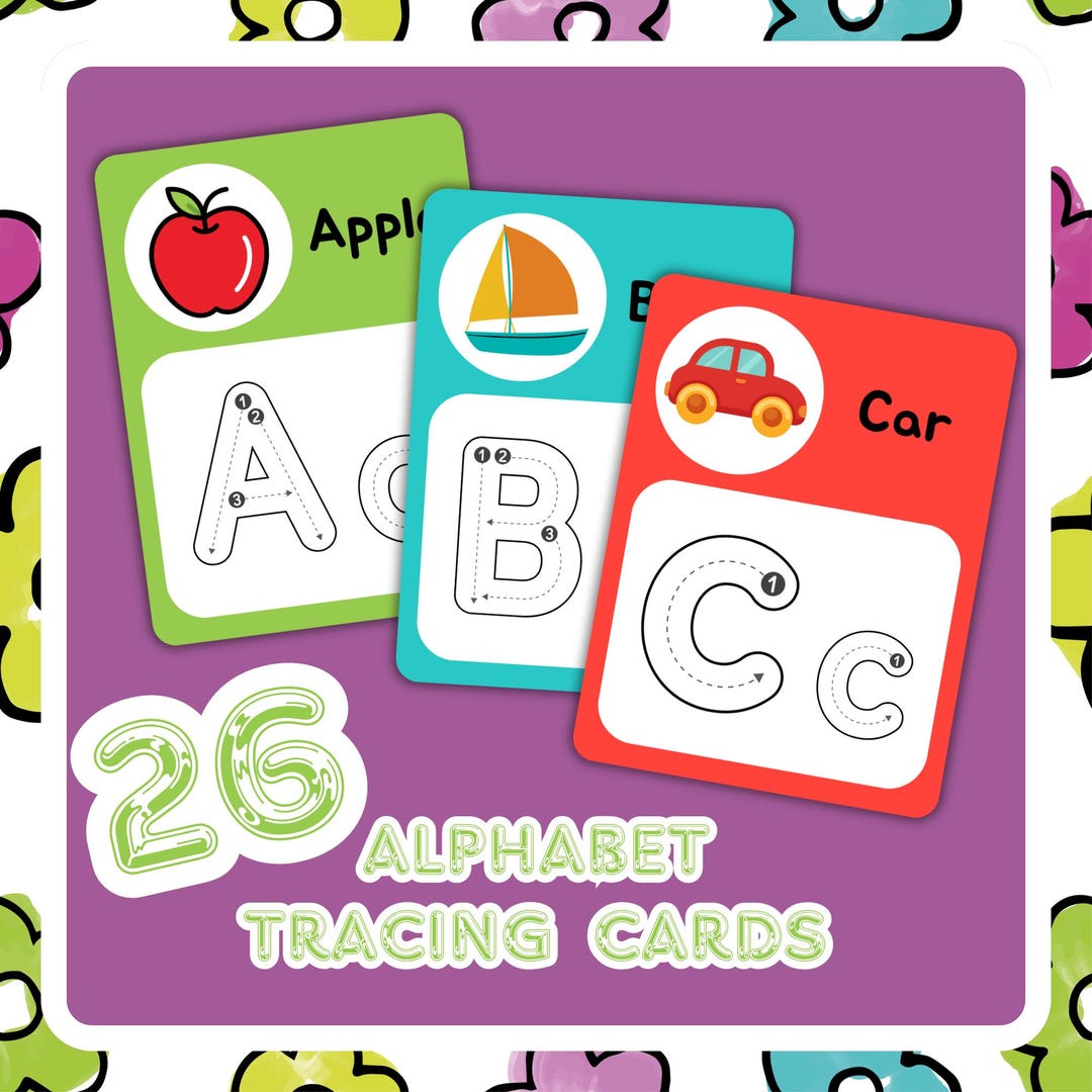ABC Tracing Cards ABC Handwriting Practice A-Z Tracing Alphabet Tracing ...