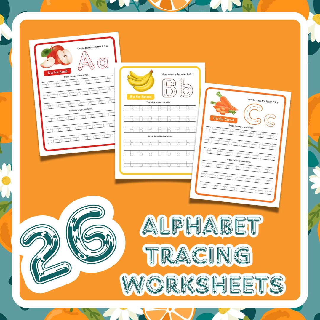 26 Alphabet Tracing Worksheet Handwriting Practice Writing Skills ...