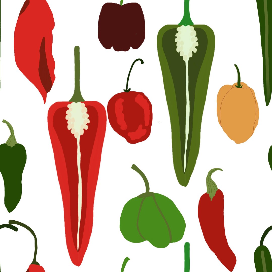 Chillies Digital Seamless Pattern/fabric Design Digital Pattern/instant ...