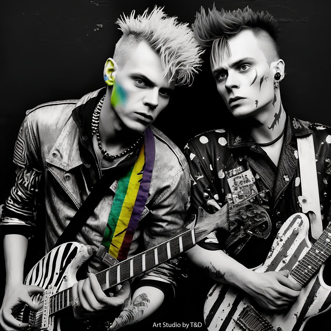 PUNK BOYS 2 Digital Print Goth Books Posters Illustration - Etsy