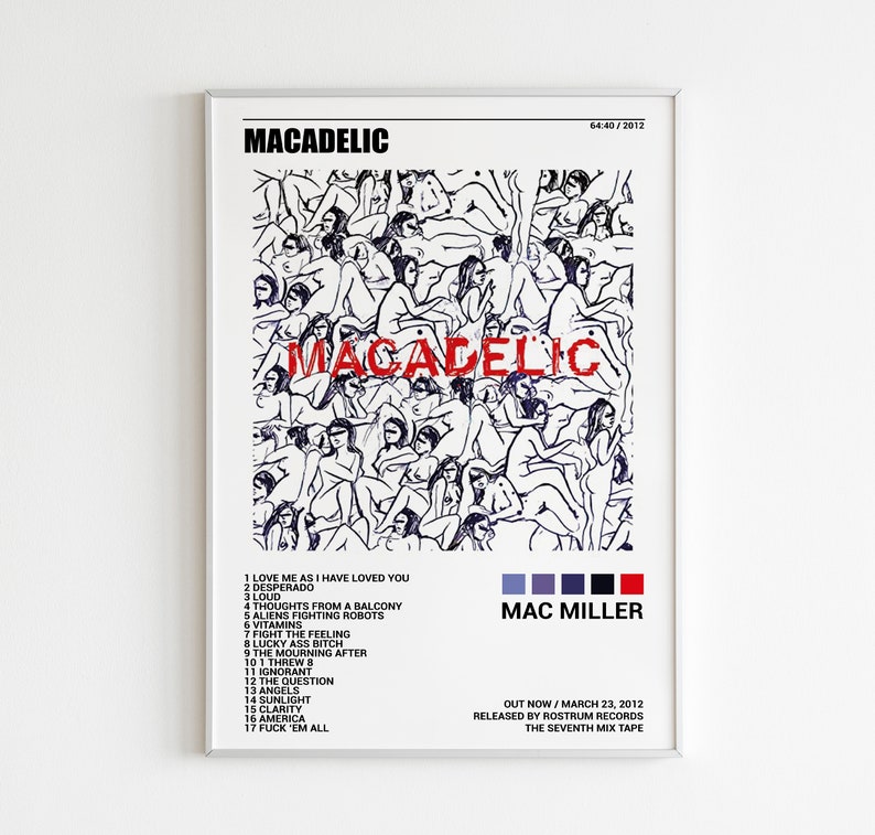 Mac Miller Posters Macadelic Poster Tracklist Album Cover - Etsy