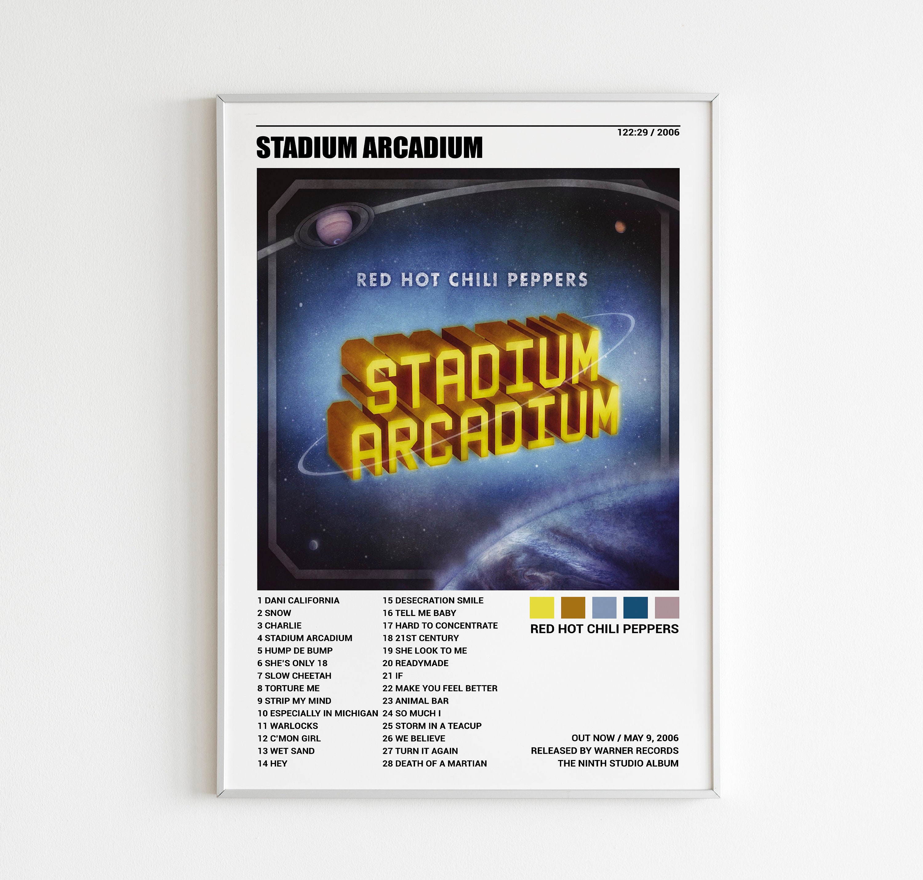 Red Hot Chili Peppers Posters , Stadium Arcadium Poster, Tracklist ...