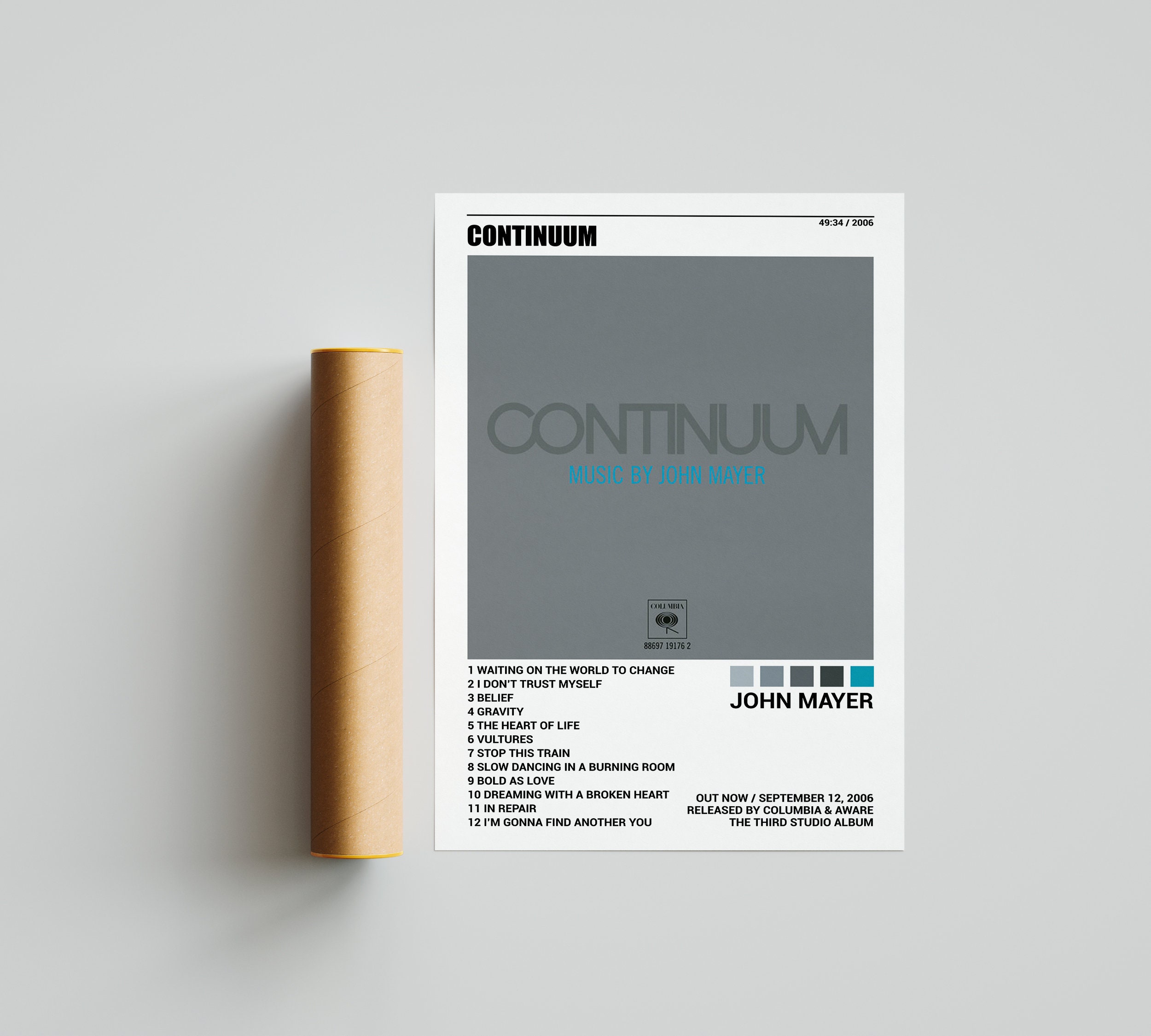 John Mayer Poster , Continuum Poster , Album Cover Poster sold by Mirko ...