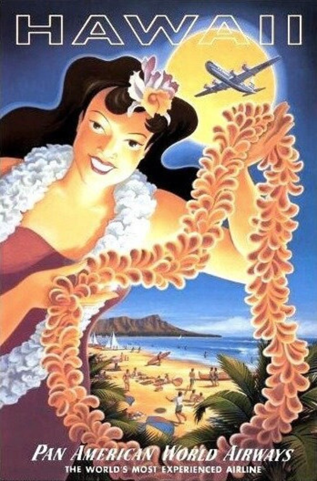 Hawaii – Pan American World Airways Travel Poster - Etsy