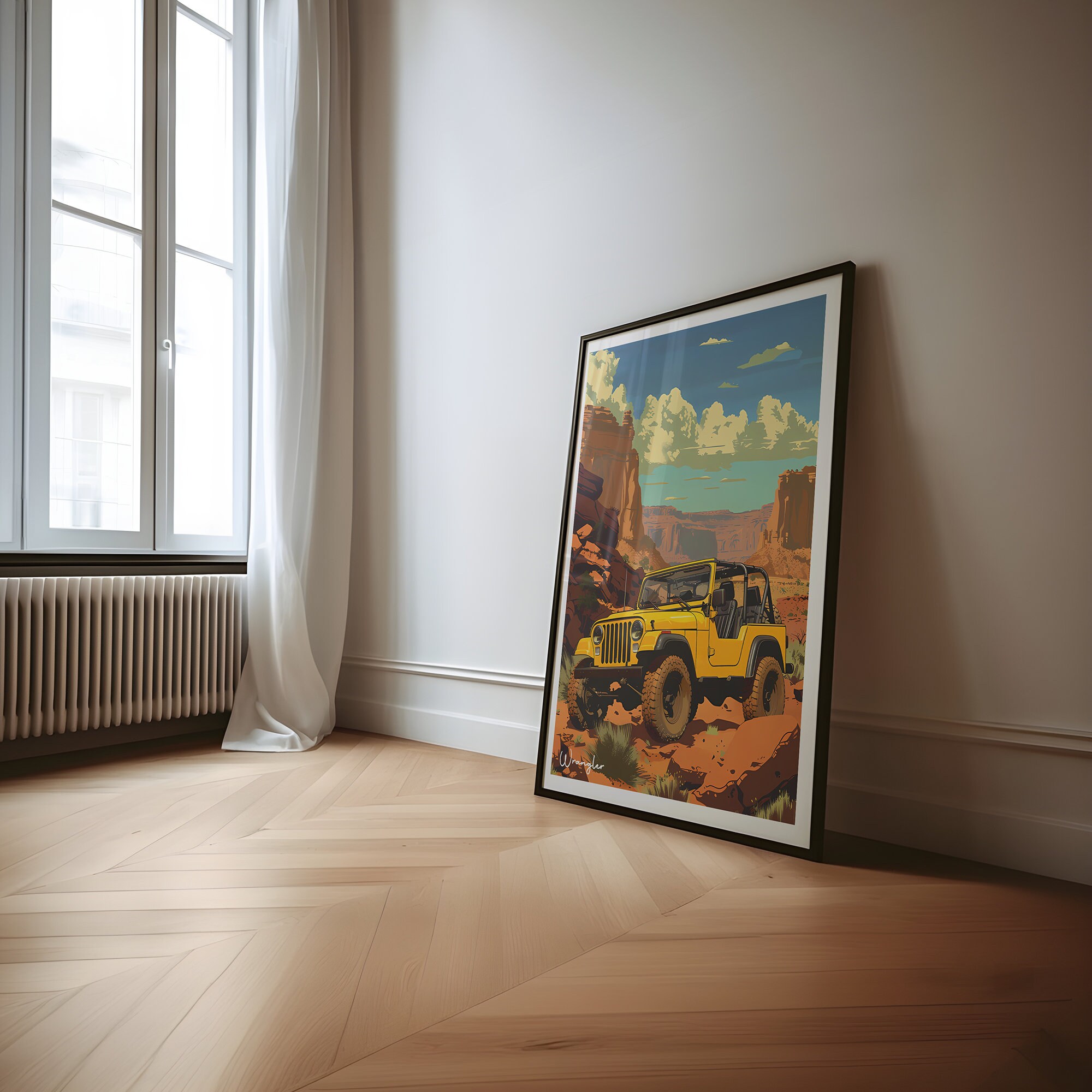 Jeep Wrangler Print, Jeep Wrangler Home Decor, Car Art Print, Jeep ...