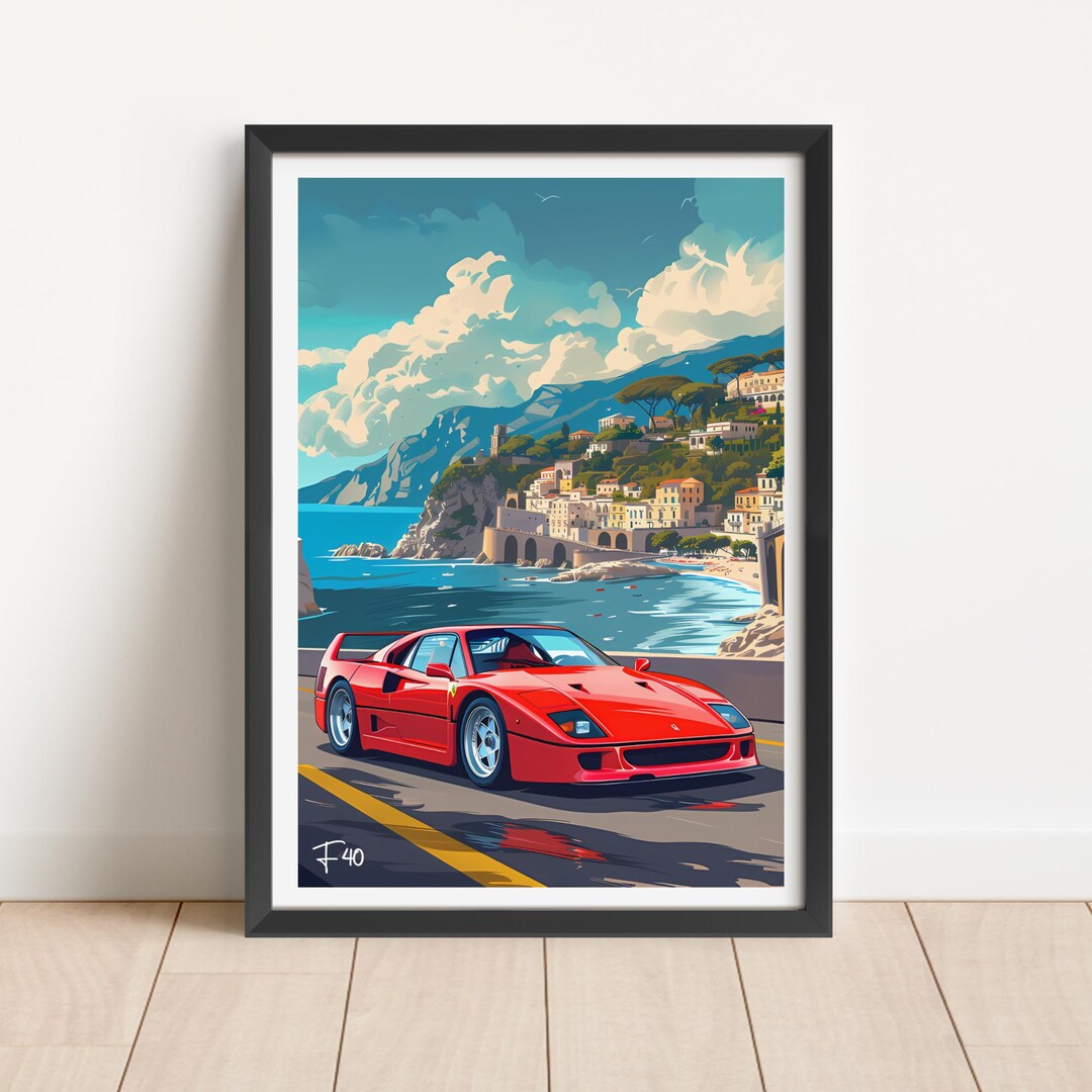 Ferrari Poster | Ferrari Art Print | Ferrari Print F40 | Car Print ...