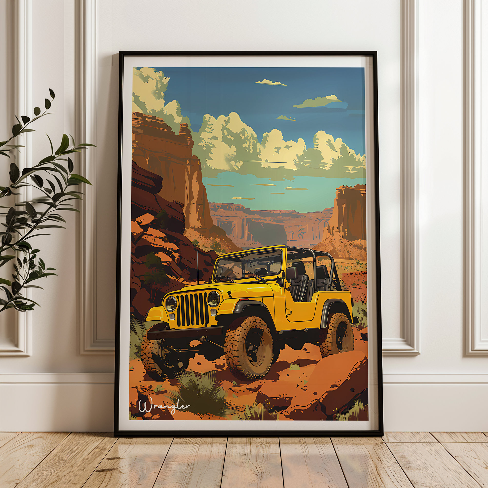 Jeep Wrangler Print, Jeep Wrangler Home Decor, Car Art Print, Jeep ...
