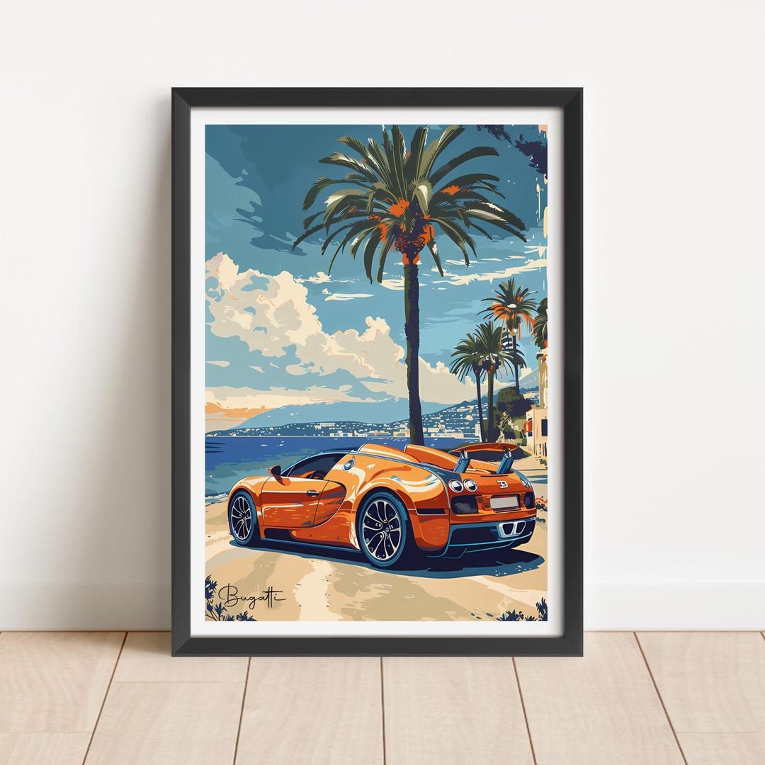 Bugatti Poster | Bugatti Art Print | Bugatti Print Veyron | Car Print ...