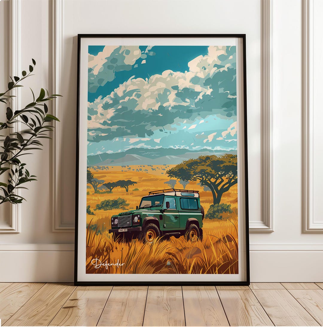 Land Rover Defender Art Print, Wall Art Decor for 4x4 Enthusiasts ...