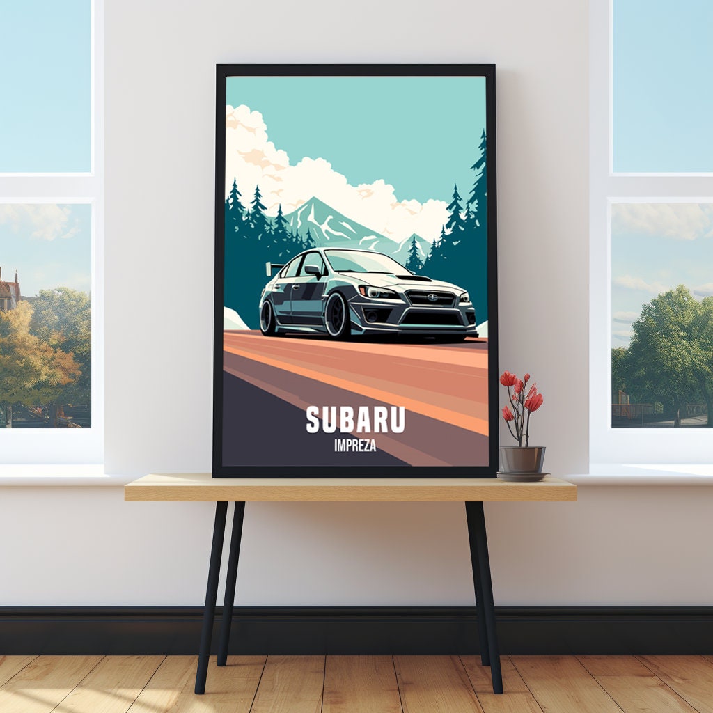 Subaru Impreza Print, Subaru Impreza Home Decor, Car Art Print, Subaru ...