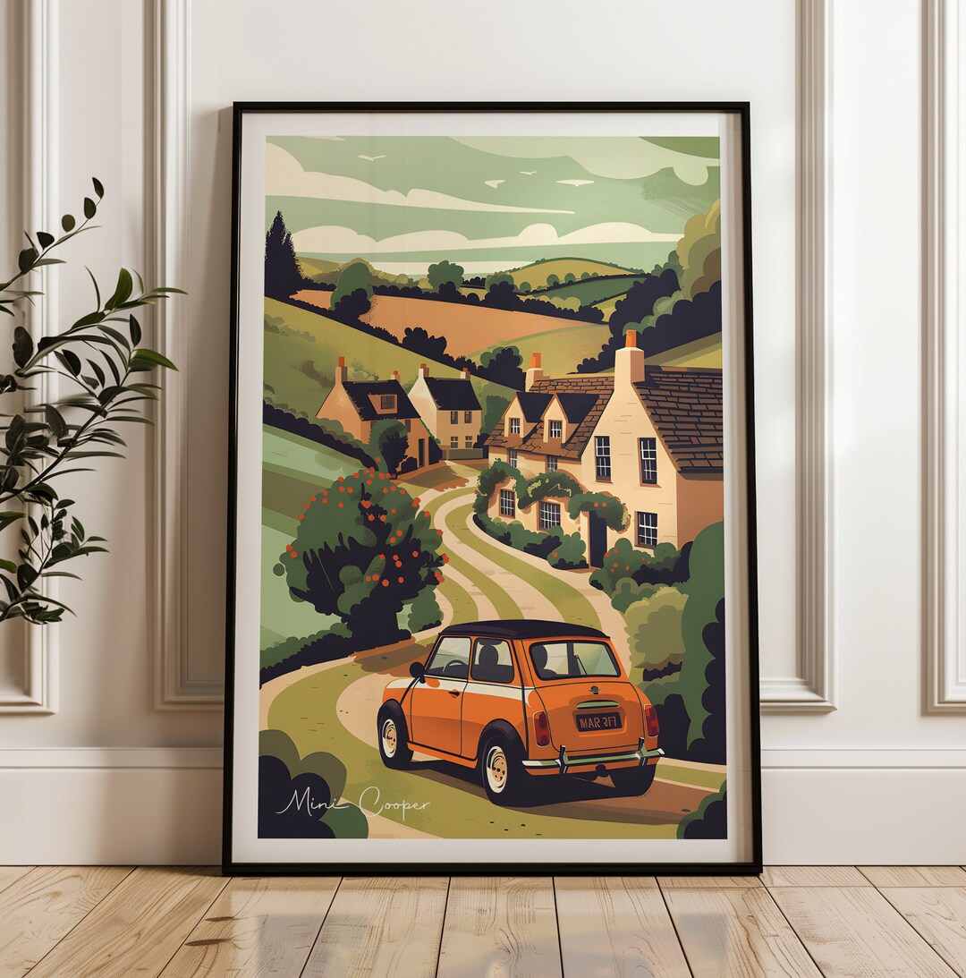 Mini Cooper Car Print, Mini Cooper Home Decor, Iconic Car Art Print ...