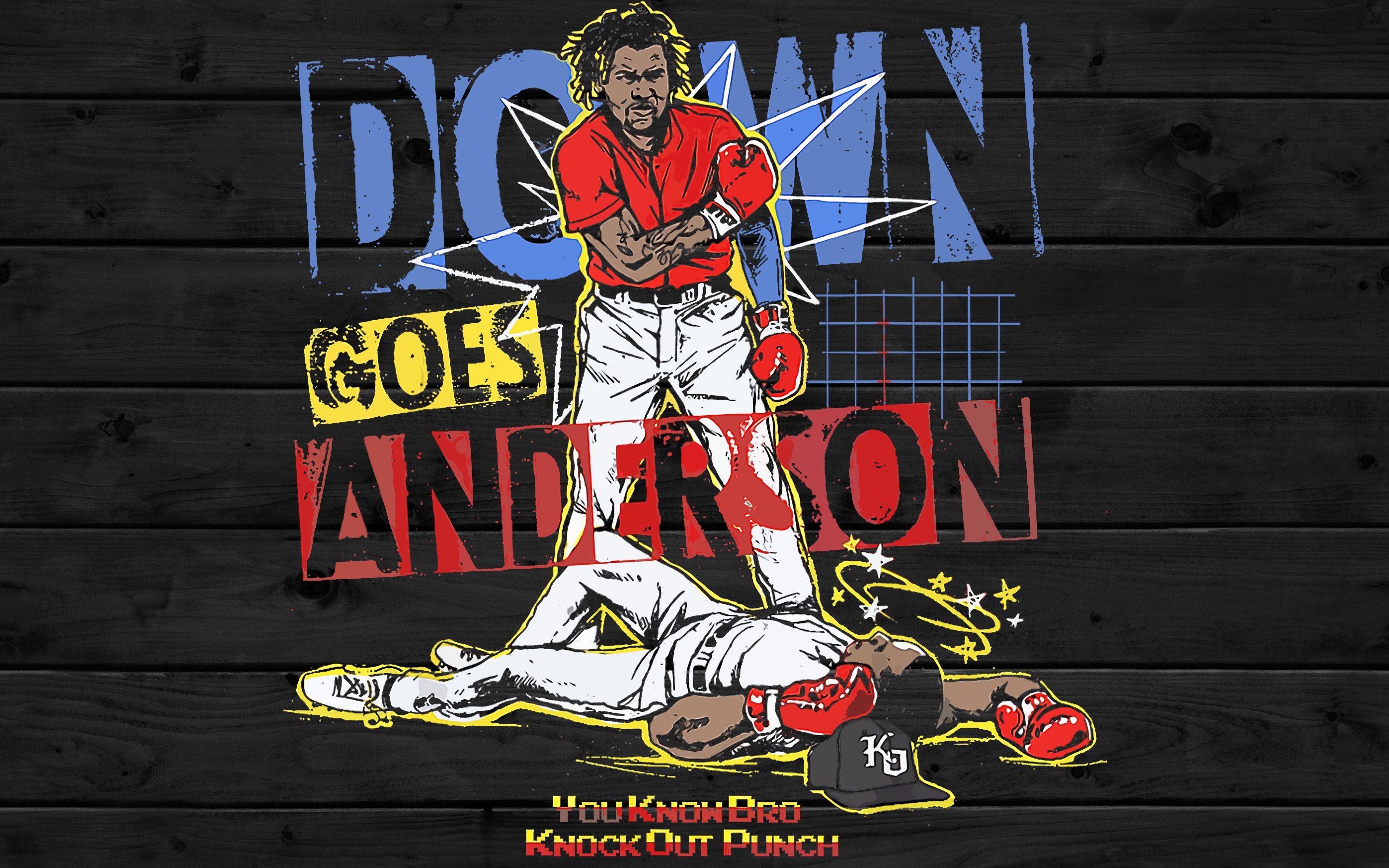 Down Goes Anderson Baseball PNG - Etsy