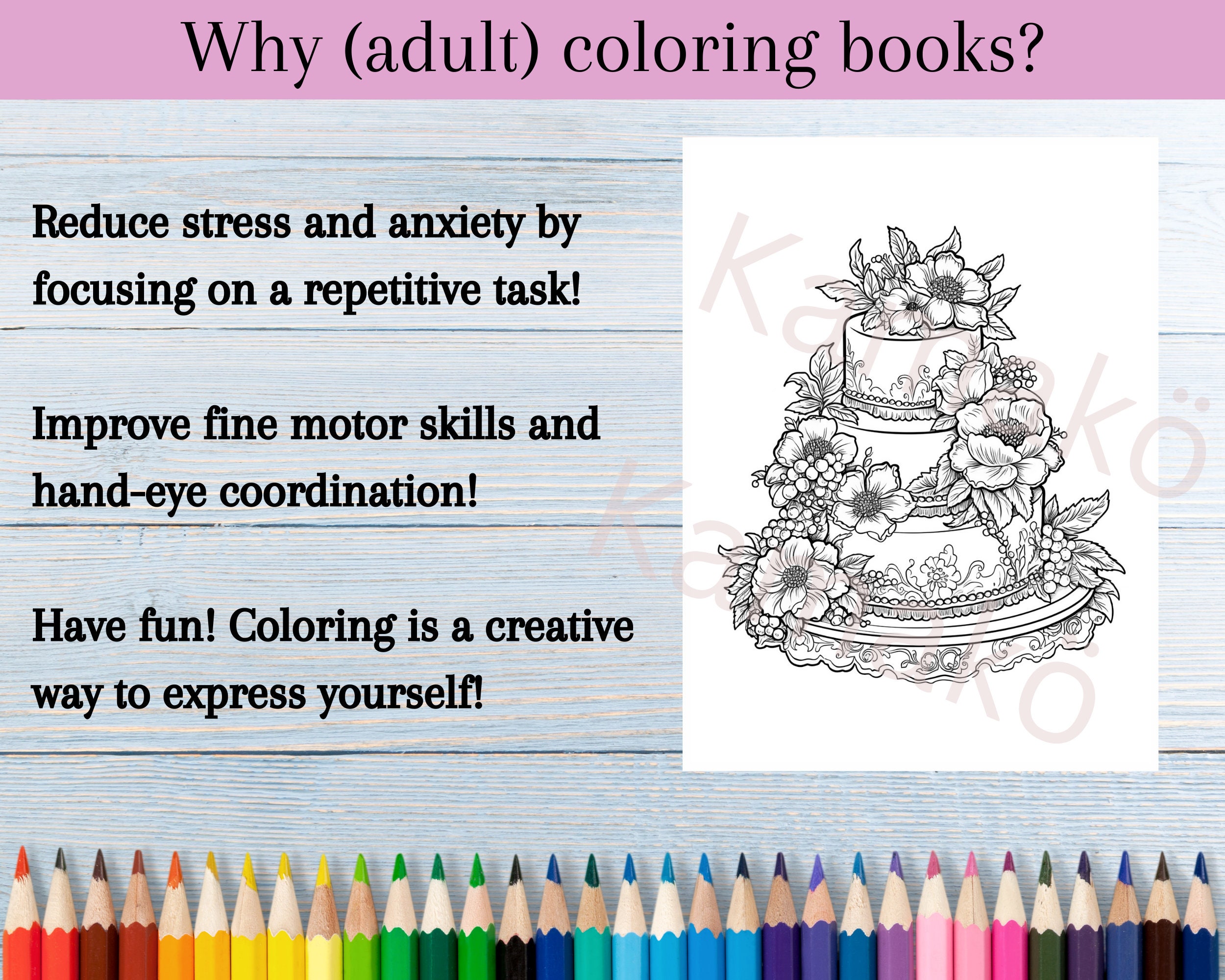 Wedding Cake Coloring Book With 20 Coloring Pages Instant - Etsy