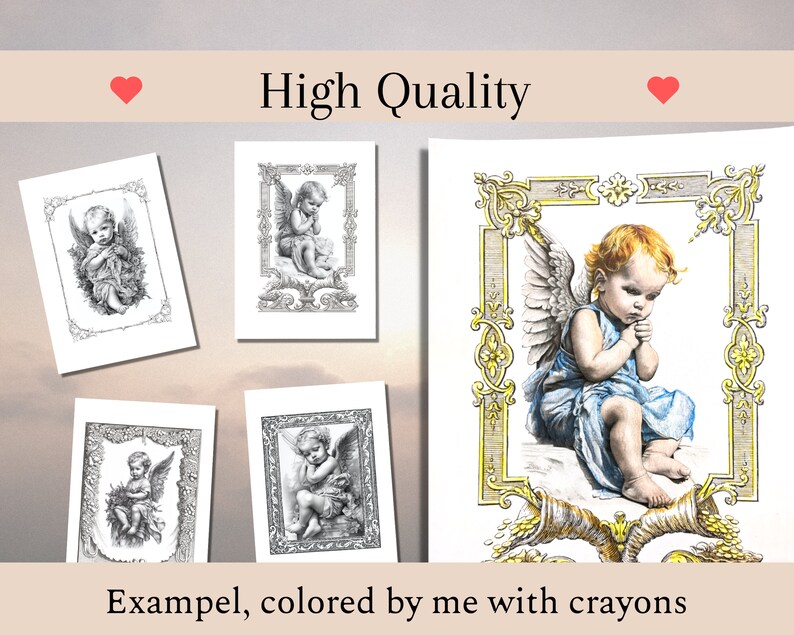10 Printable Coloring Pages of Baby Angels Vintage Images of - Etsy