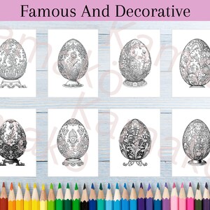30 Amazing Eggs Coloring Book for Adults - Faberge Style, Printable ...