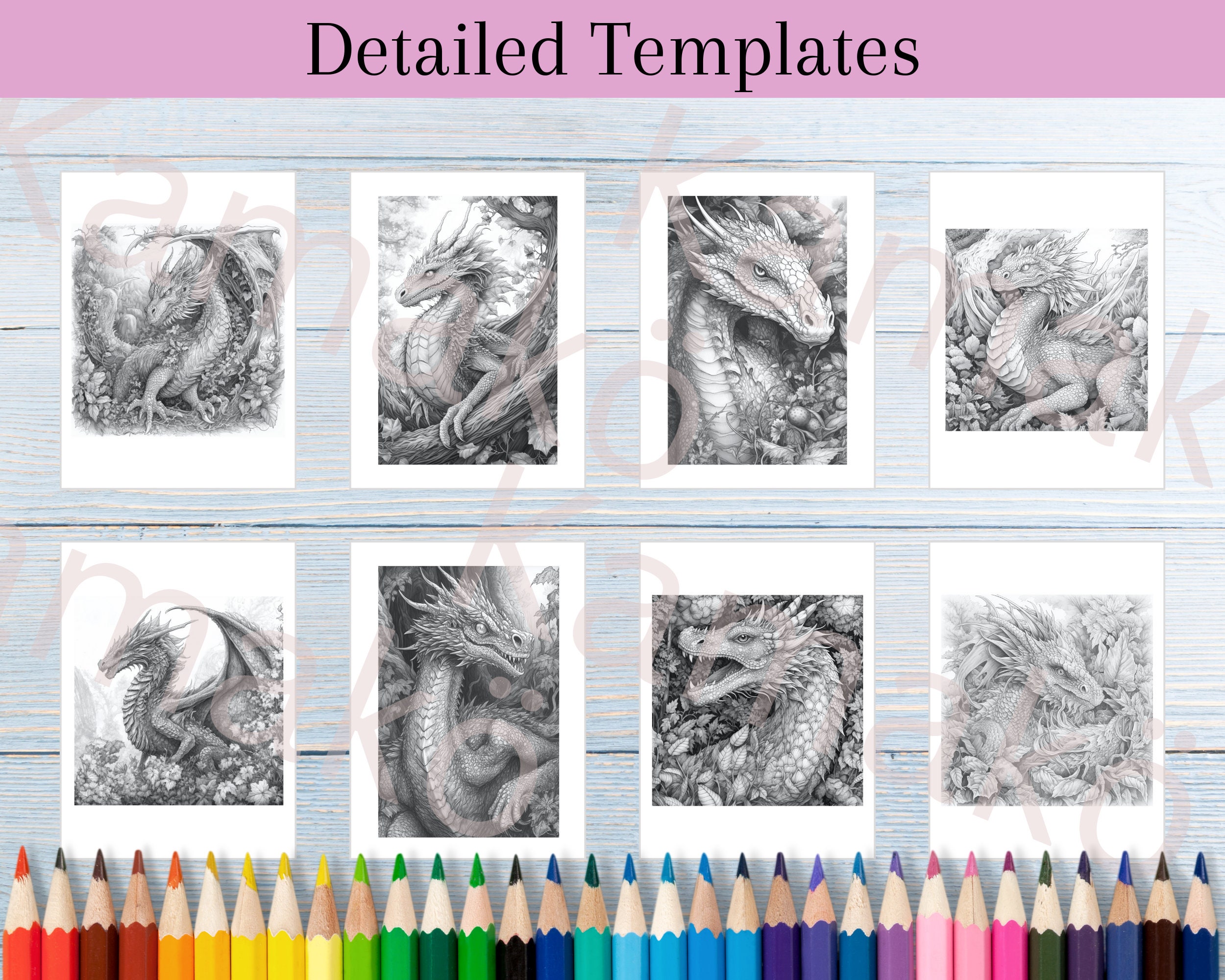 10 Magical Dragon Grayscale Coloring Pages: Discover the World of ...