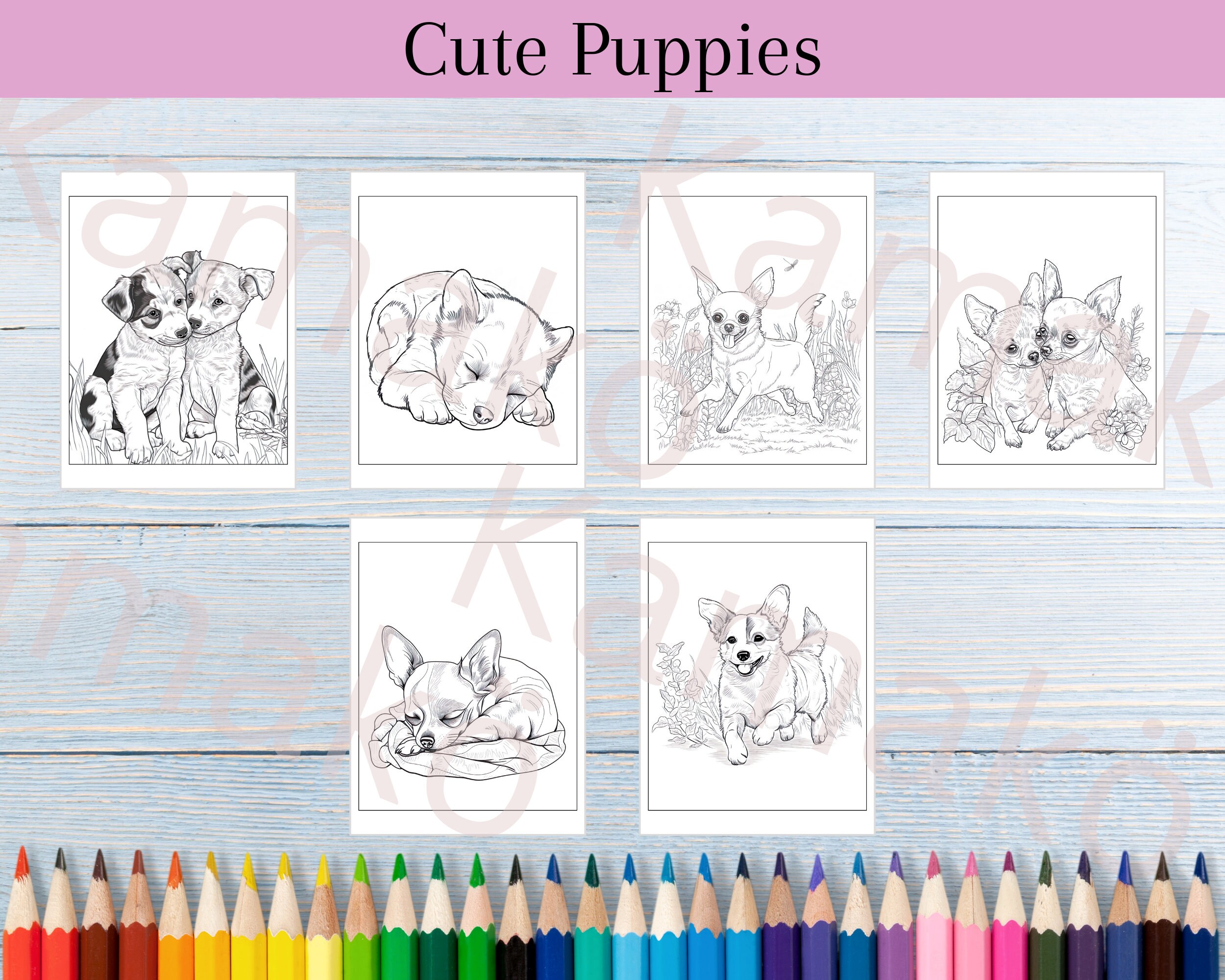30 Cute Puppy Coloring Pages - Different Breeds, Corgie, Labrador ...