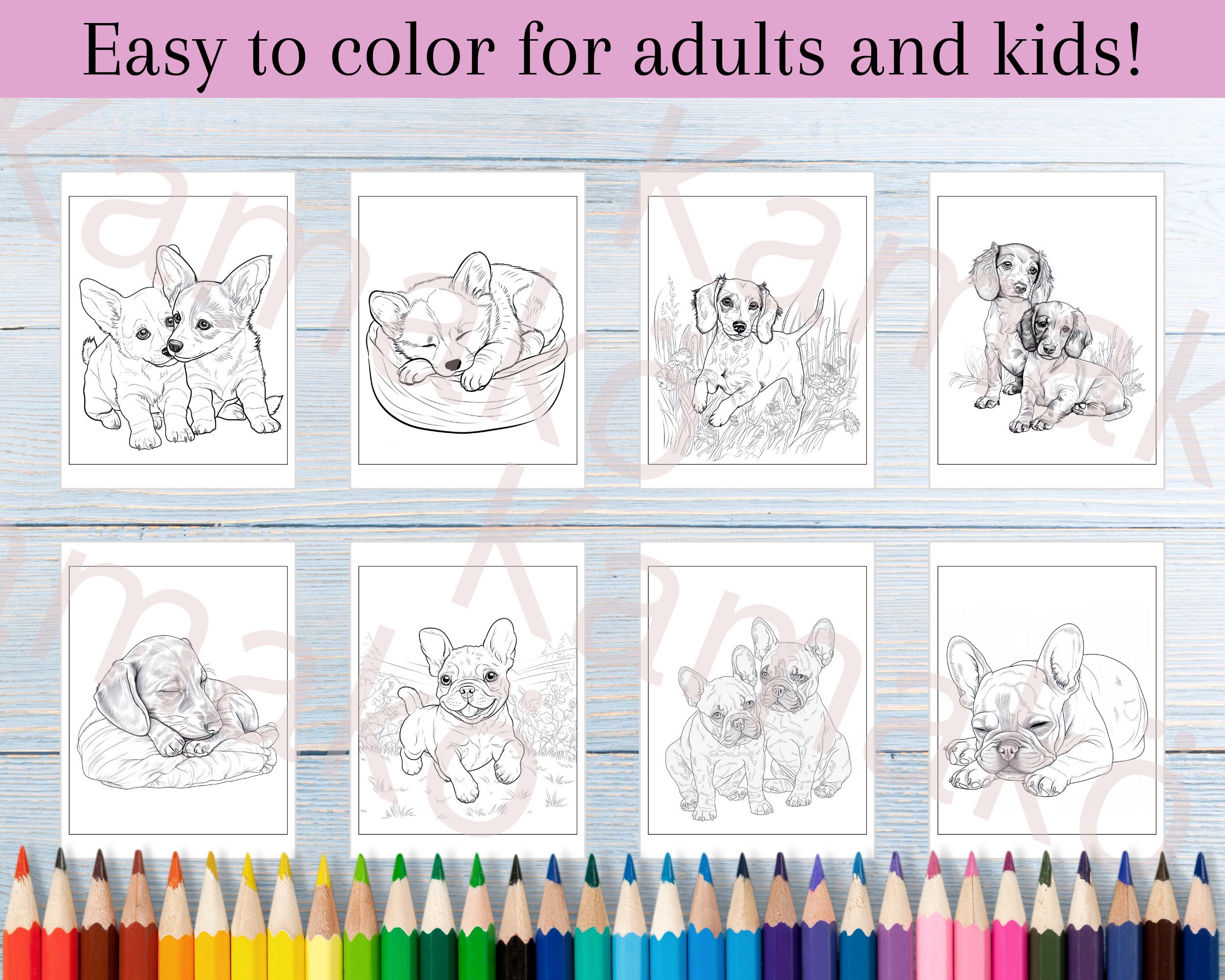 30 Cute Puppy Coloring Pages - Different Breeds, Corgie, Labrador ...