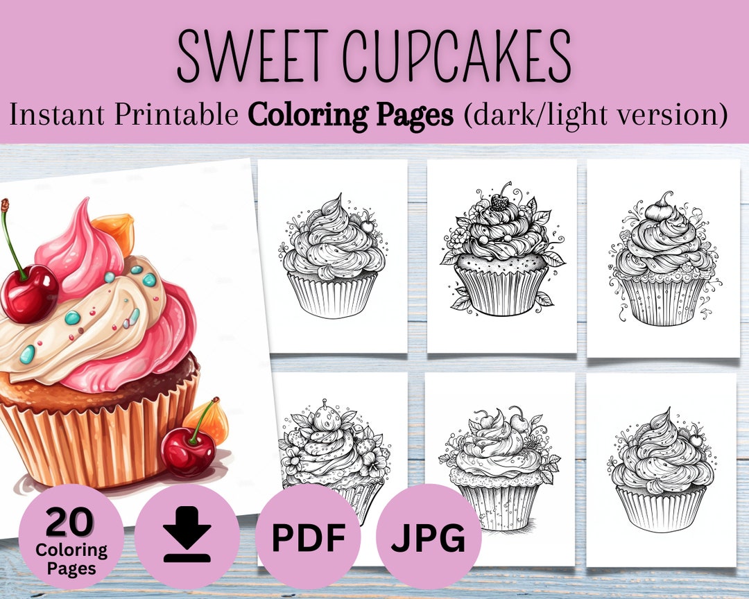 20 Delicious Cupcake Coloring Pages: Sweet Painting Fun for All Ages ...