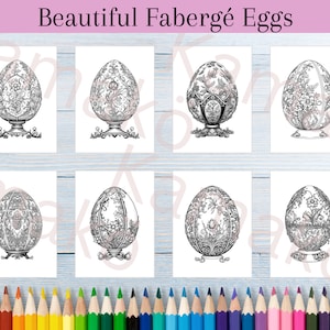 30 Amazing Eggs Coloring Book for Adults - Faberge Style, Printable ...