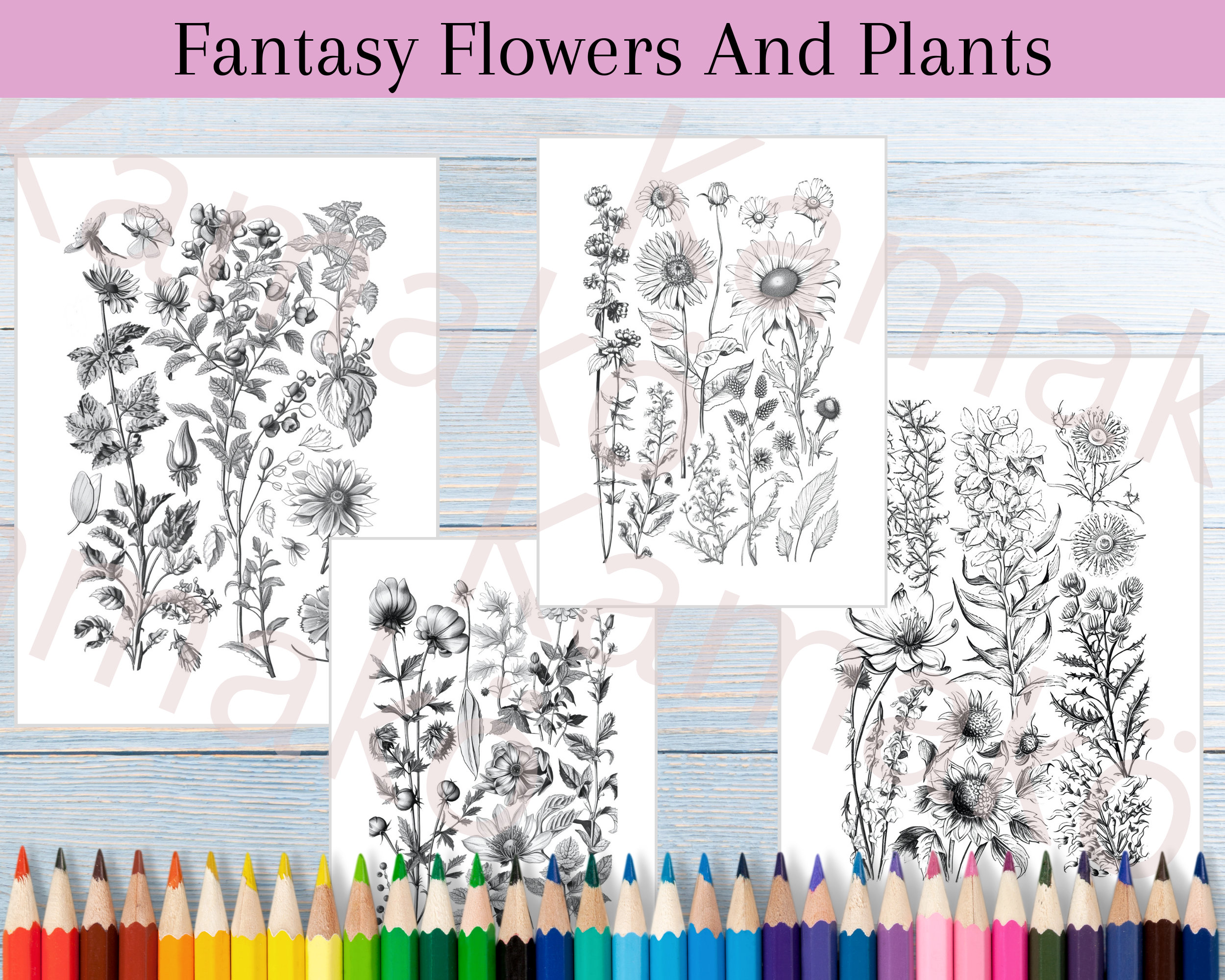 12 Vintage Botanical Coloring Pages, Download and Print Instant ...