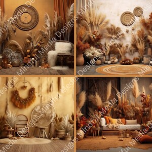 30 Mustard Boho Floral Digital Backdrops Maternity Digital Backdrops ...