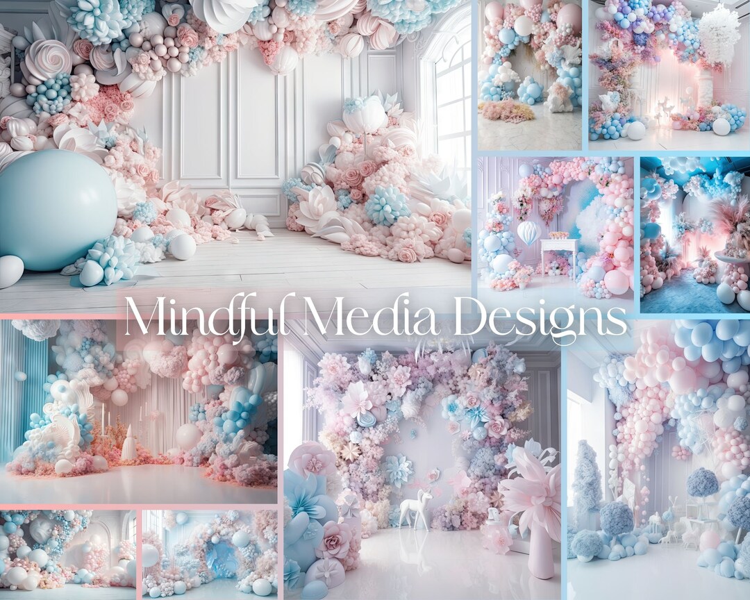 30 Baby Reveal Whimsy Digital Backdrops, Maternity Backdrop Overlays ...