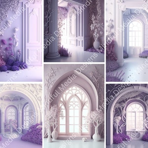 Purple Whimsy Floral Digital Backdrops. Maternity Backdrops Digital ...