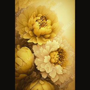 2 Yellow Floral Texture Digital Backdrops, Digital Backdrop Floral ...