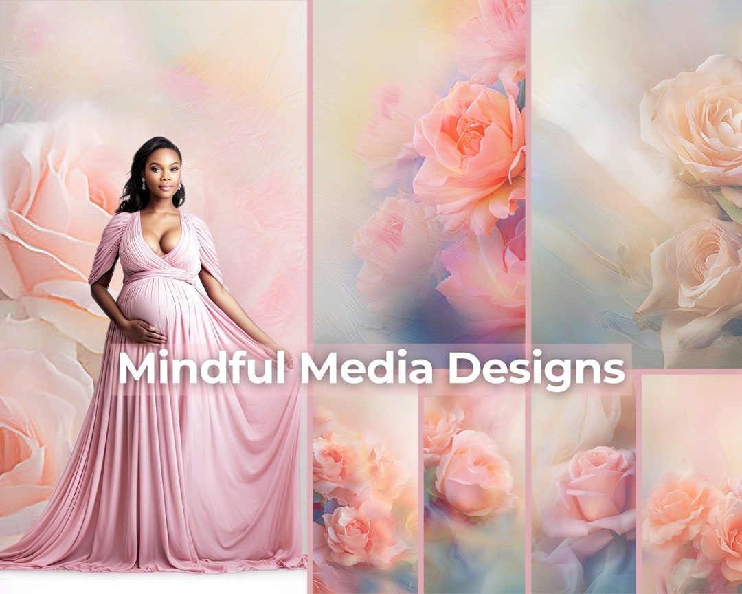 20 Airy Soft Florals & Texture Digital Backdrops, Fine Art Texture ...