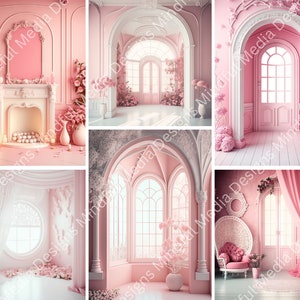 Pink Whimsy Floral Digital Backdrops. Maternity Backdrops Digital ...