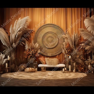 3 Mustard Boho Floral Digital Backdrops | Maternity Digital Backdrops ...