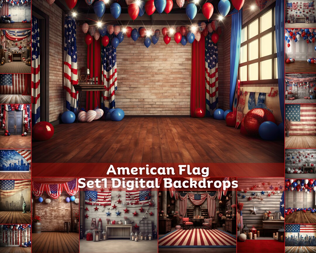 American Flag Set1 Digital Backdrops, for Photography Background ...