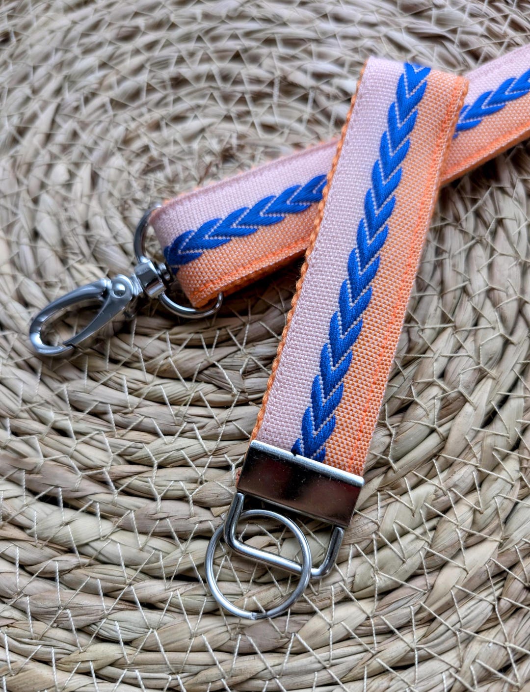 Lanyard in 14 or 25 Cm, Pocket Lanyard With Silver Snap Hook in Orange ...