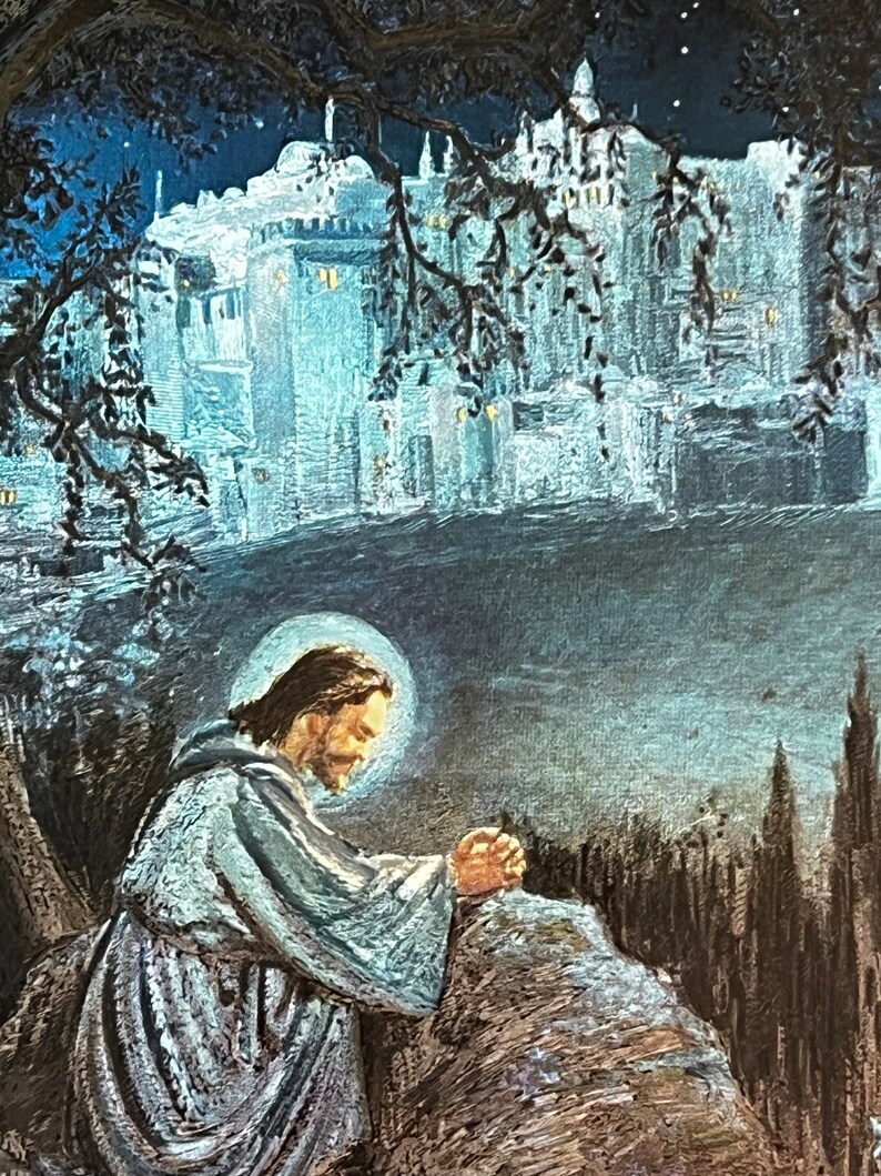 Jesus Christ in the Garden of Gethsemane Brilliant Dufex Foil Art Print ...